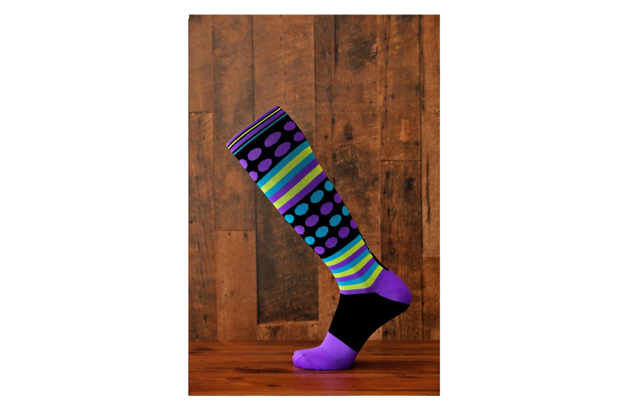 (ACHI) Performance Compression Sock, Rockin Dot 15-22mmHg